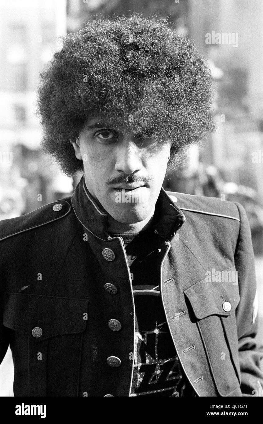Phil Lynott, singer and bass player with the rock group Thin Lizzy ...