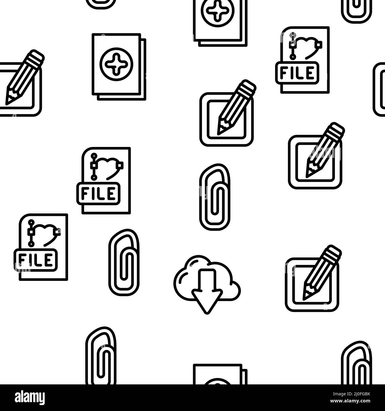 File Computer Digital Document Vector Seamless Pattern Stock Vector