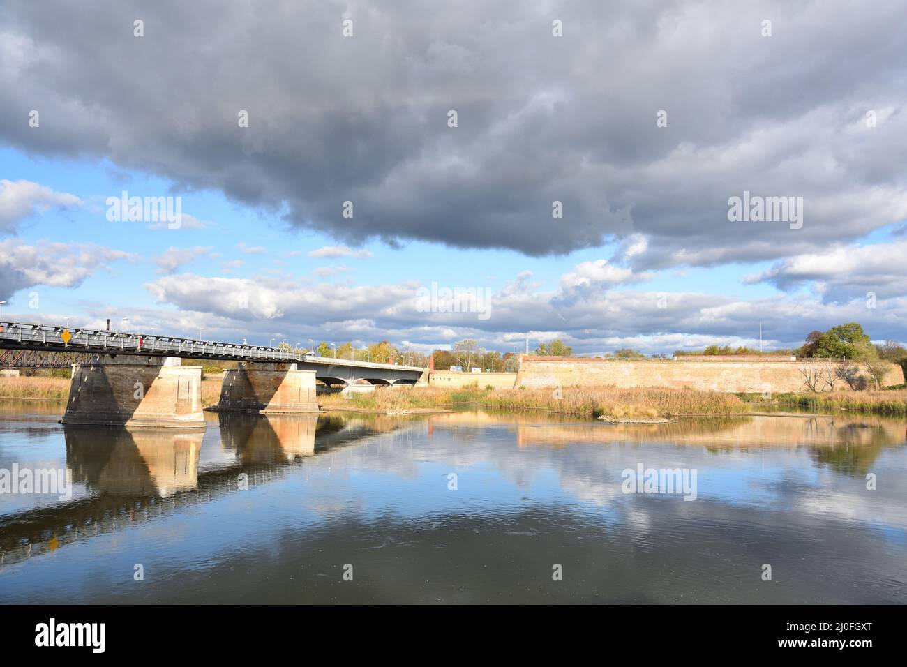 View over the river Oder Stock Photo - Alamy