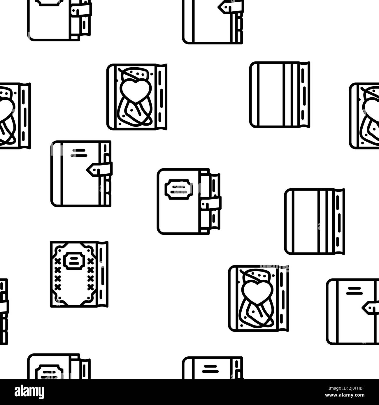 Diary Paper Stationery Accessory Vector Seamless Pattern Stock Vector ...