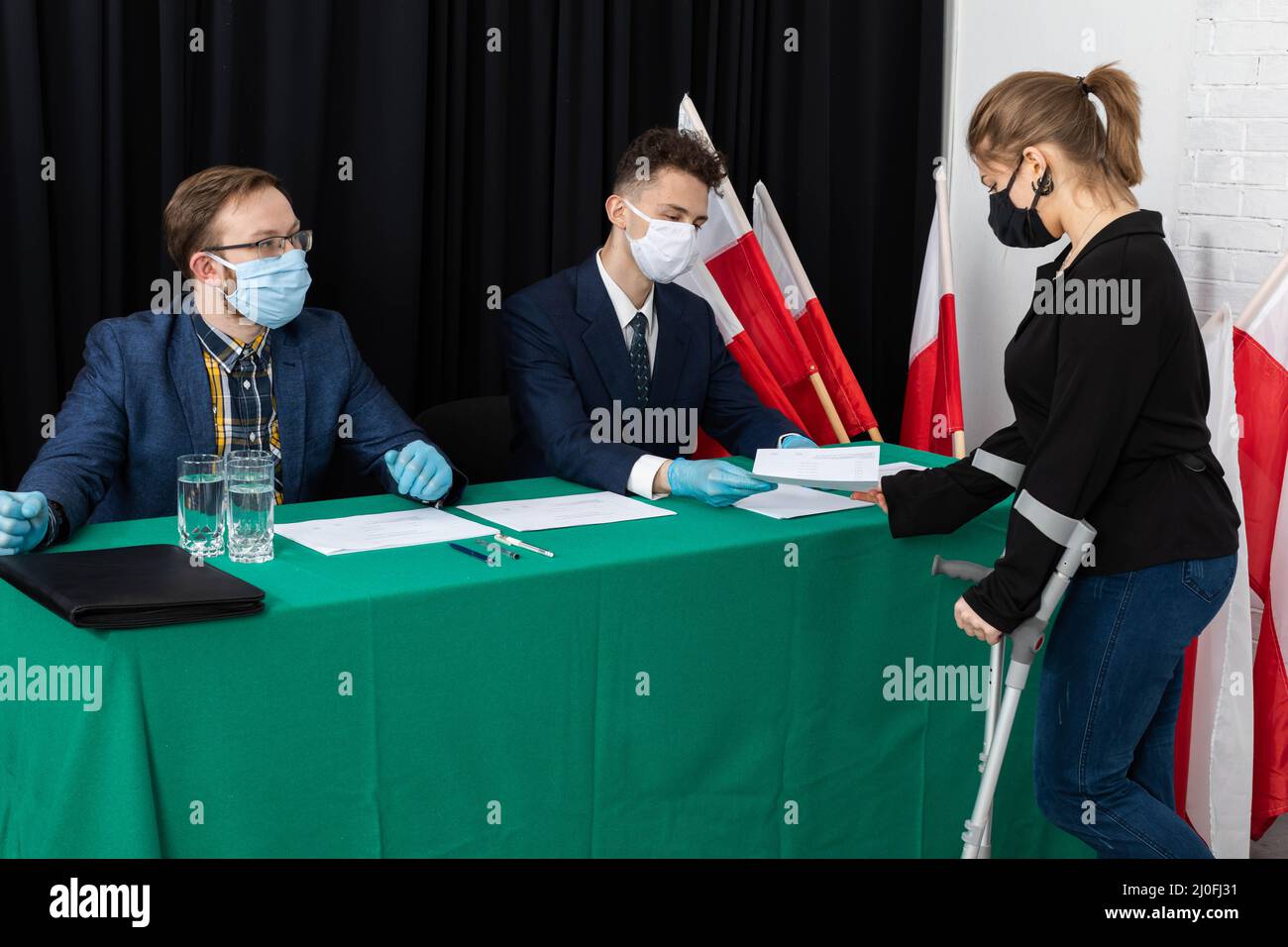 Woman prepares vote polling hi-res stock photography and images - Alamy