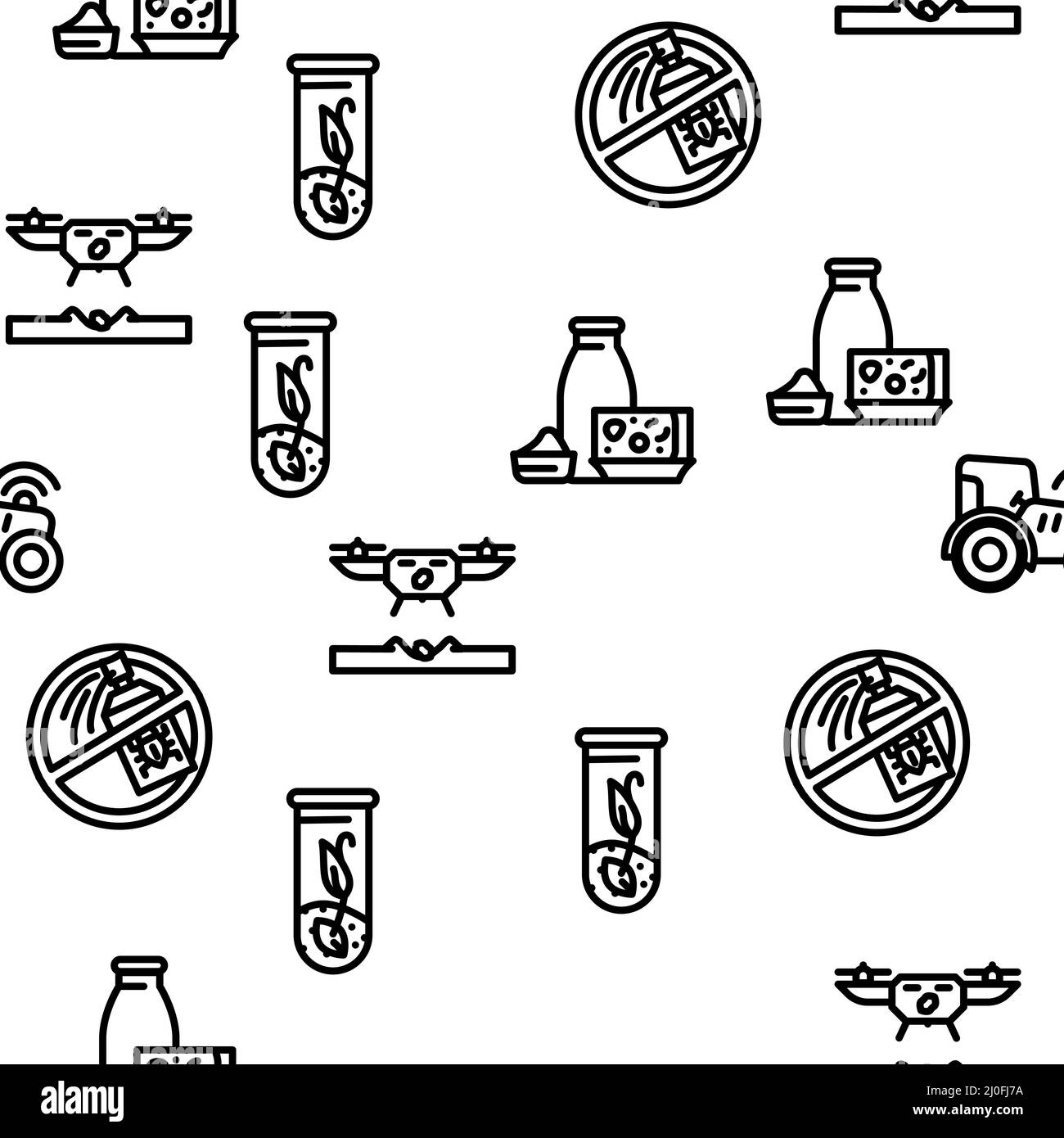Agriculture Farmland Business Vector Seamless Pattern Stock Vector ...