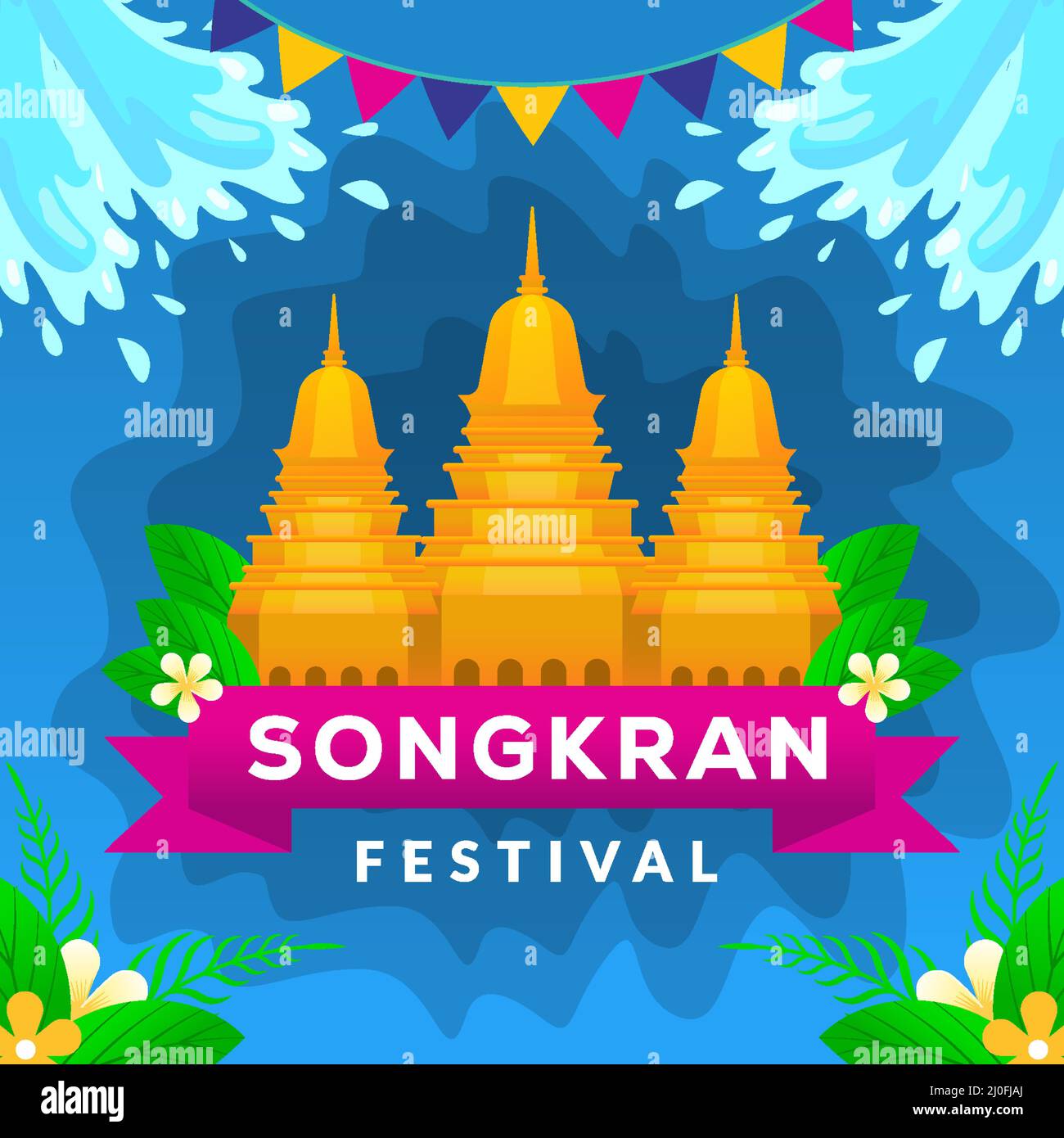Songkran day background design event Stock Vector Images - Alamy