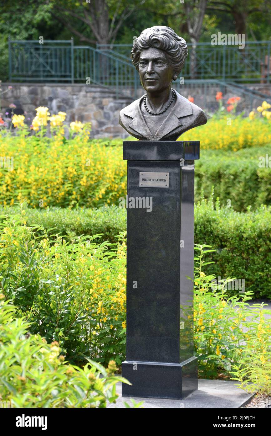 Statue of Mildred Lasdon at Lasdon Park and Arboretum in Katonah, New ...