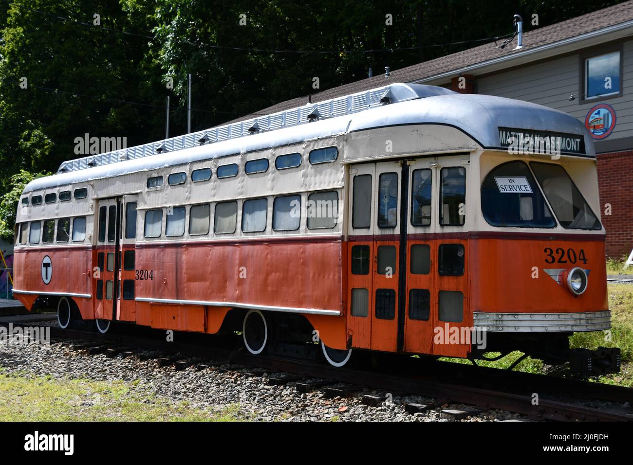 Boston PCC Trolley 3204 at Trolley Museum of New York in Kingston, New ...