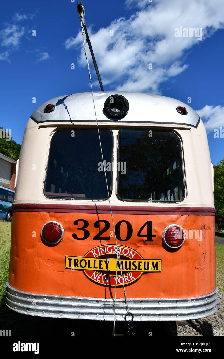 Boston PCC Trolley 3204 at Trolley Museum of New York in Kingston, New ...