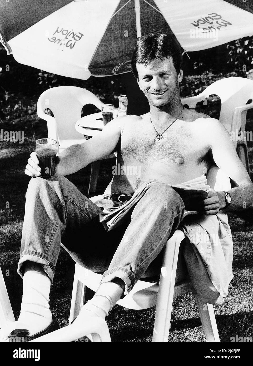 Steve Waugh cricket player for Australia and Essex sits outside at his ...
