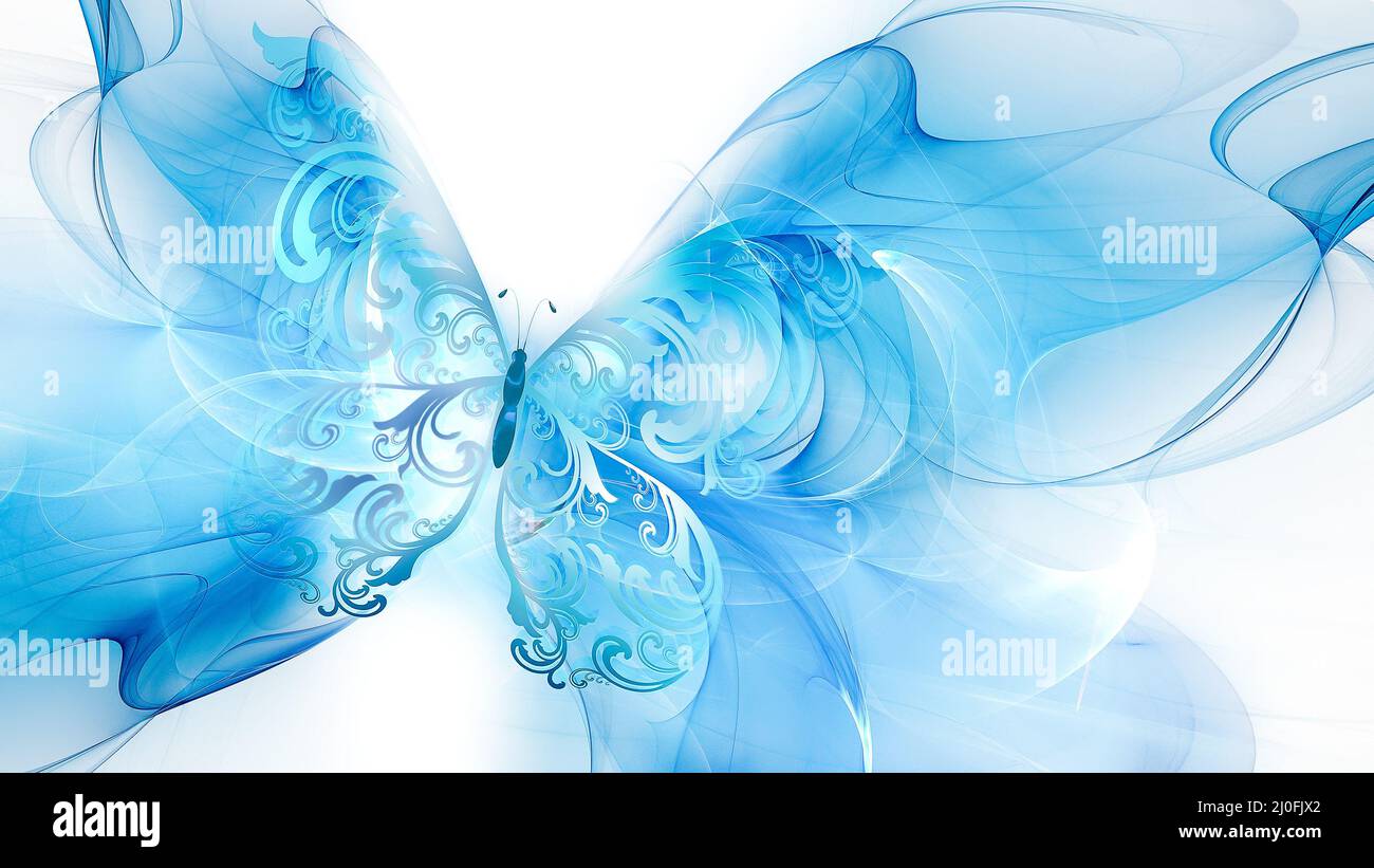 Blue air butterfly Stock Photo - Alamy