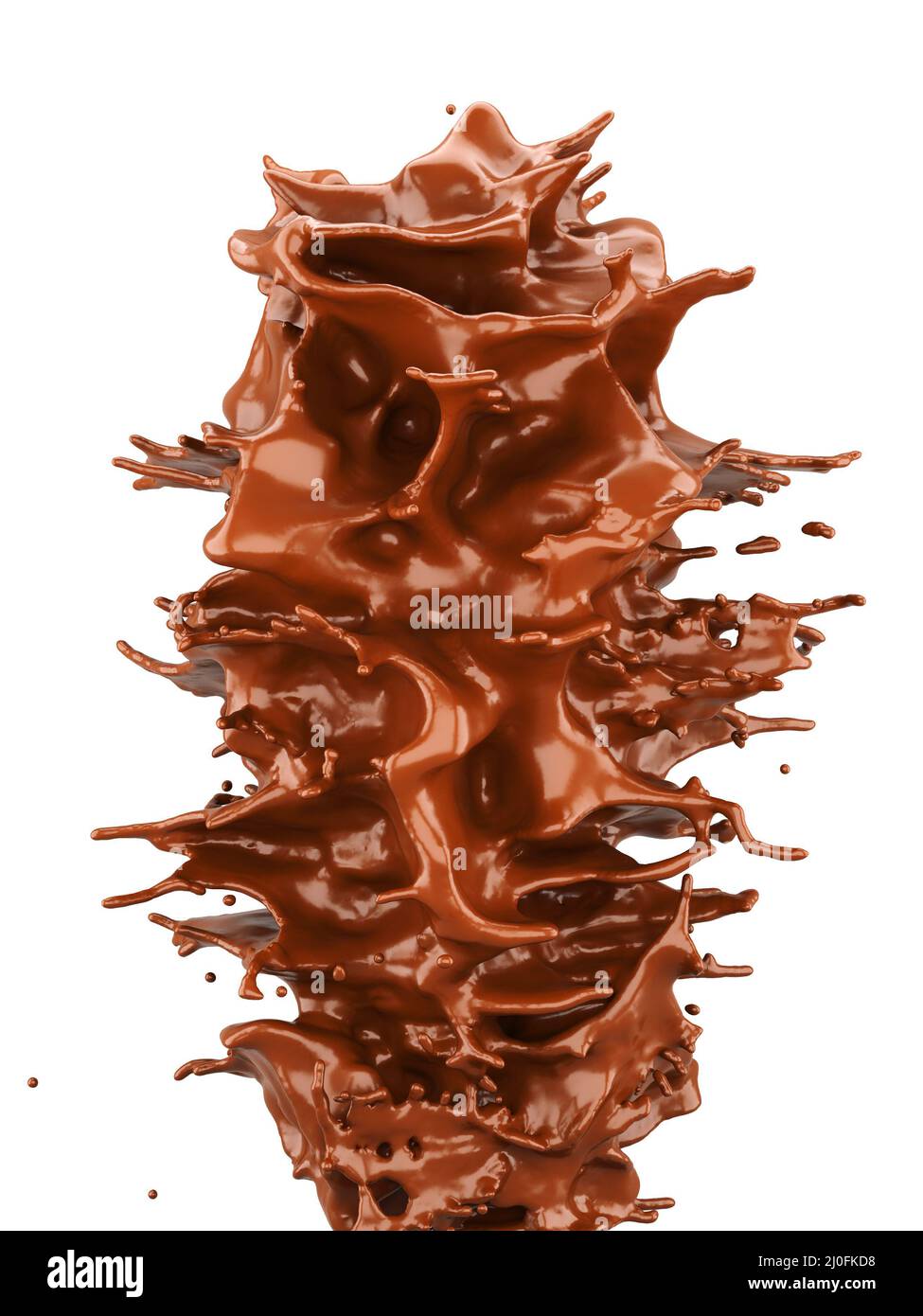 Chocolate spray on a white background. 3d rendering Stock Photo - Alamy