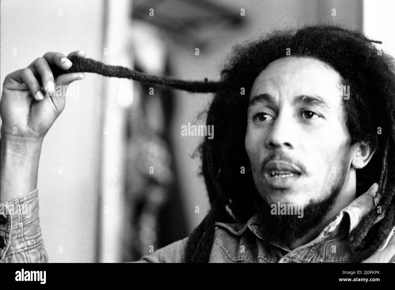 Jamaican singer Bob Marley seen here in interview with the Daily Mirror ...