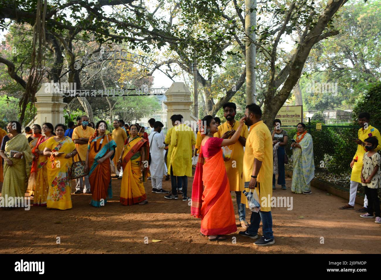 Santiniketan, West Bengal, India. 18th Mar, 2022. Basanta Utsav ...