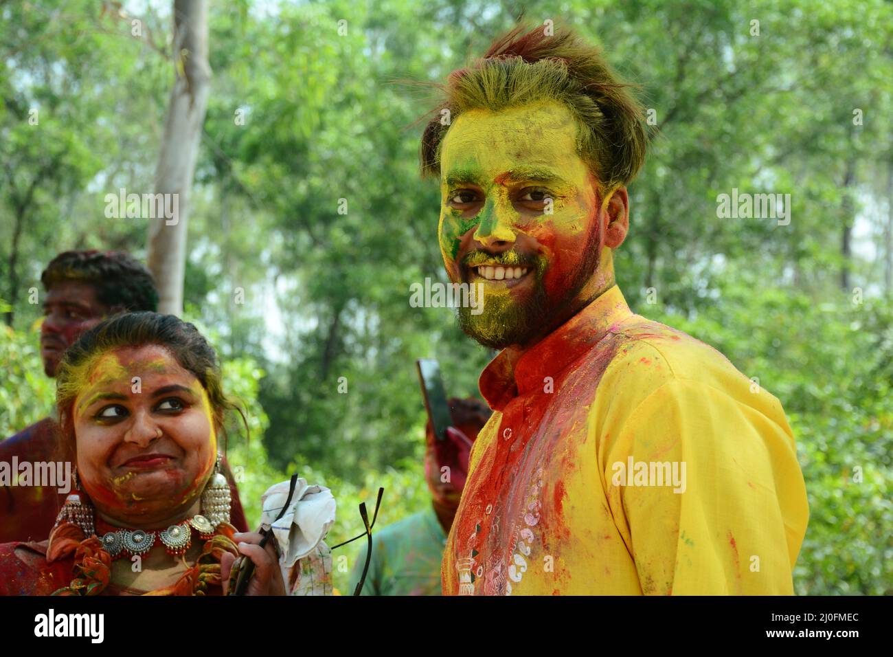 Santiniketan, West Bengal, India. 18th Mar, 2022. Basanta Utsav ...