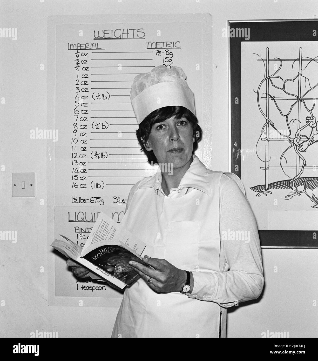 Prudence Leith (also known as Prue Leith) pictured in the kitchen, in ...