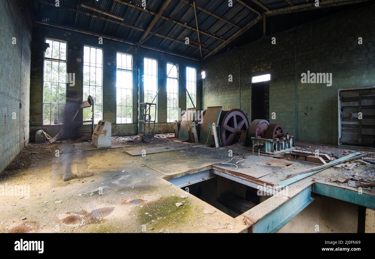Interior of a deserted abandoned factory Stock Photo - Alamy