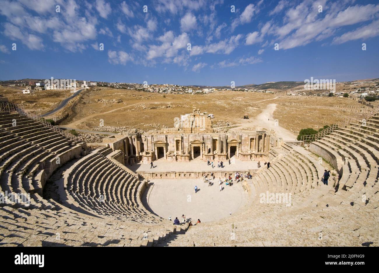 Ruins of the famous archaeological city of Jerash in Jordan Stock Photo ...