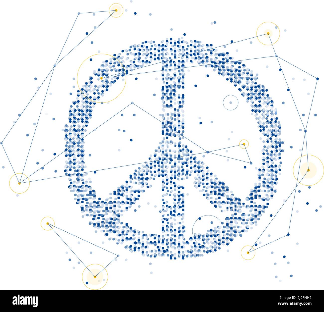 Abstract Geometric Circle dot pattern particle Peace icon shape, VR ...