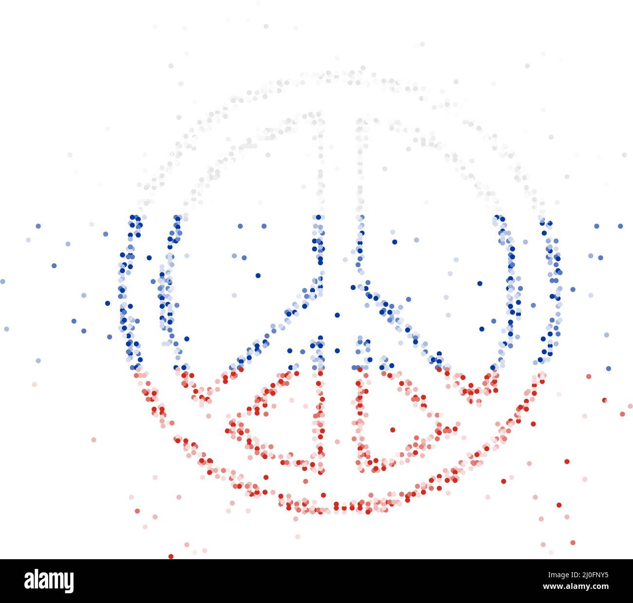 Abstract Geometric Circle dot pattern particle Peace icon shape with ...