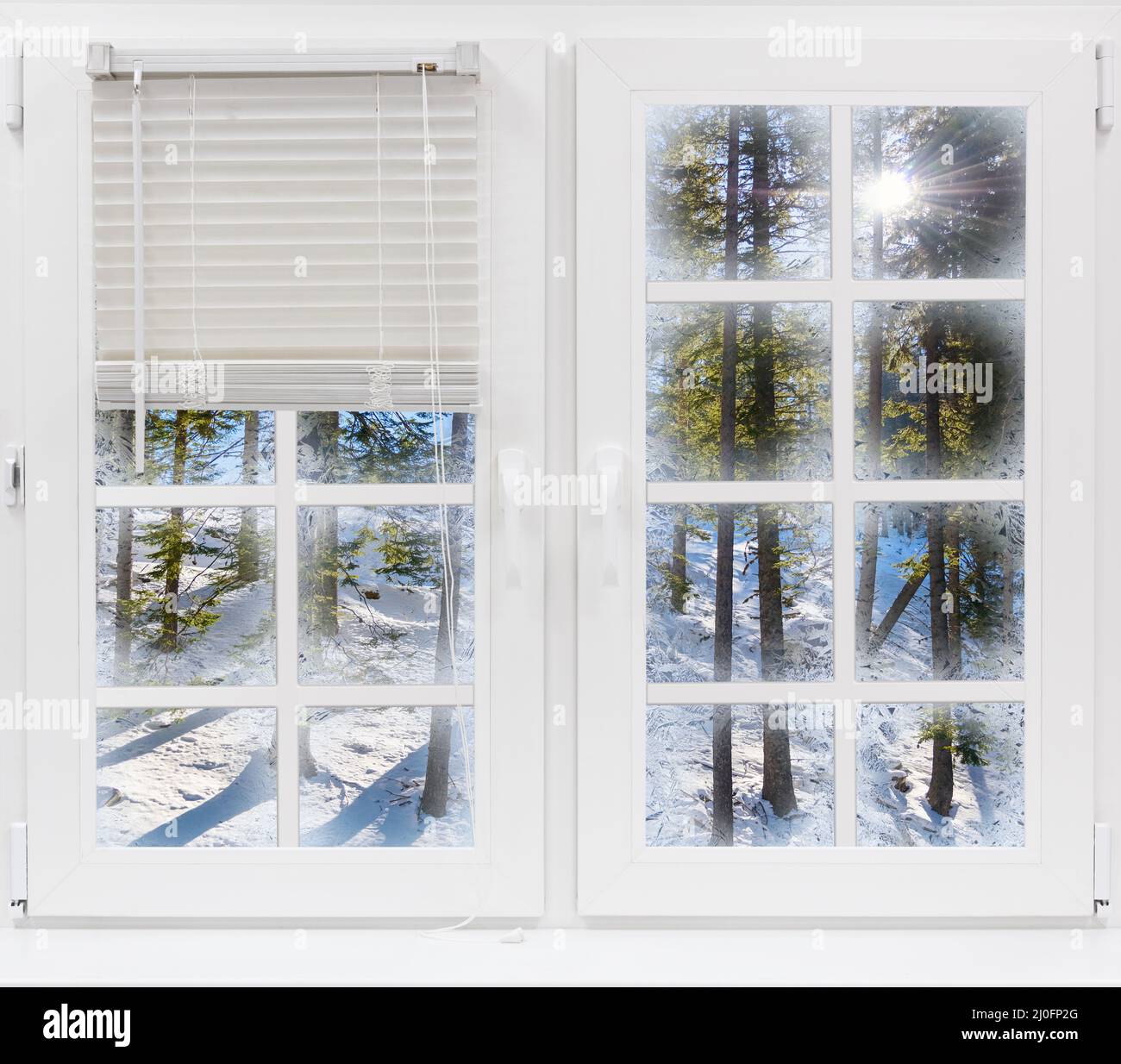 Winter snow scene through window hi-res stock photography and images ...