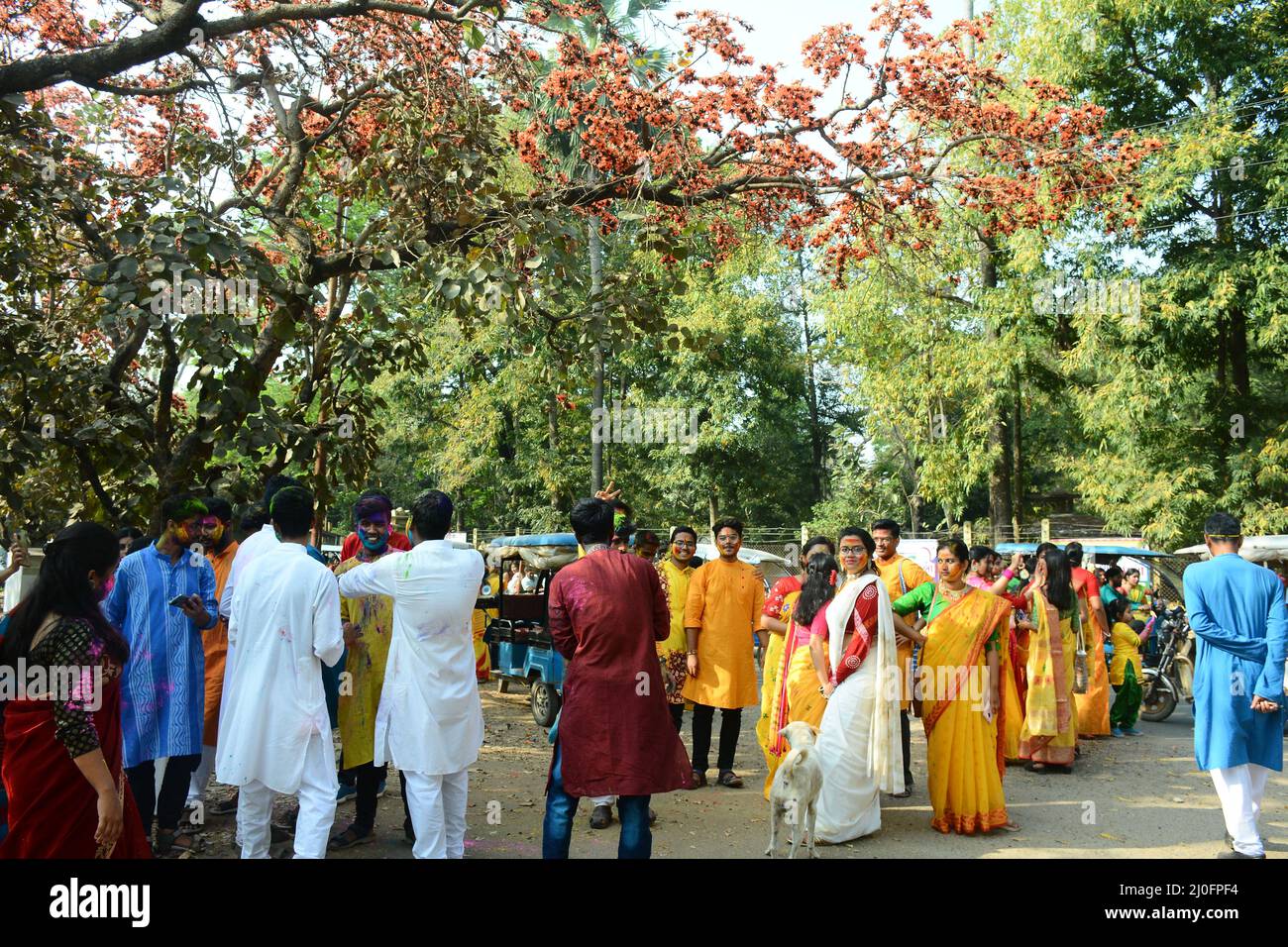 Santiniketan, West Bengal, India. 18th Mar, 2022. Basanta Utsav ...