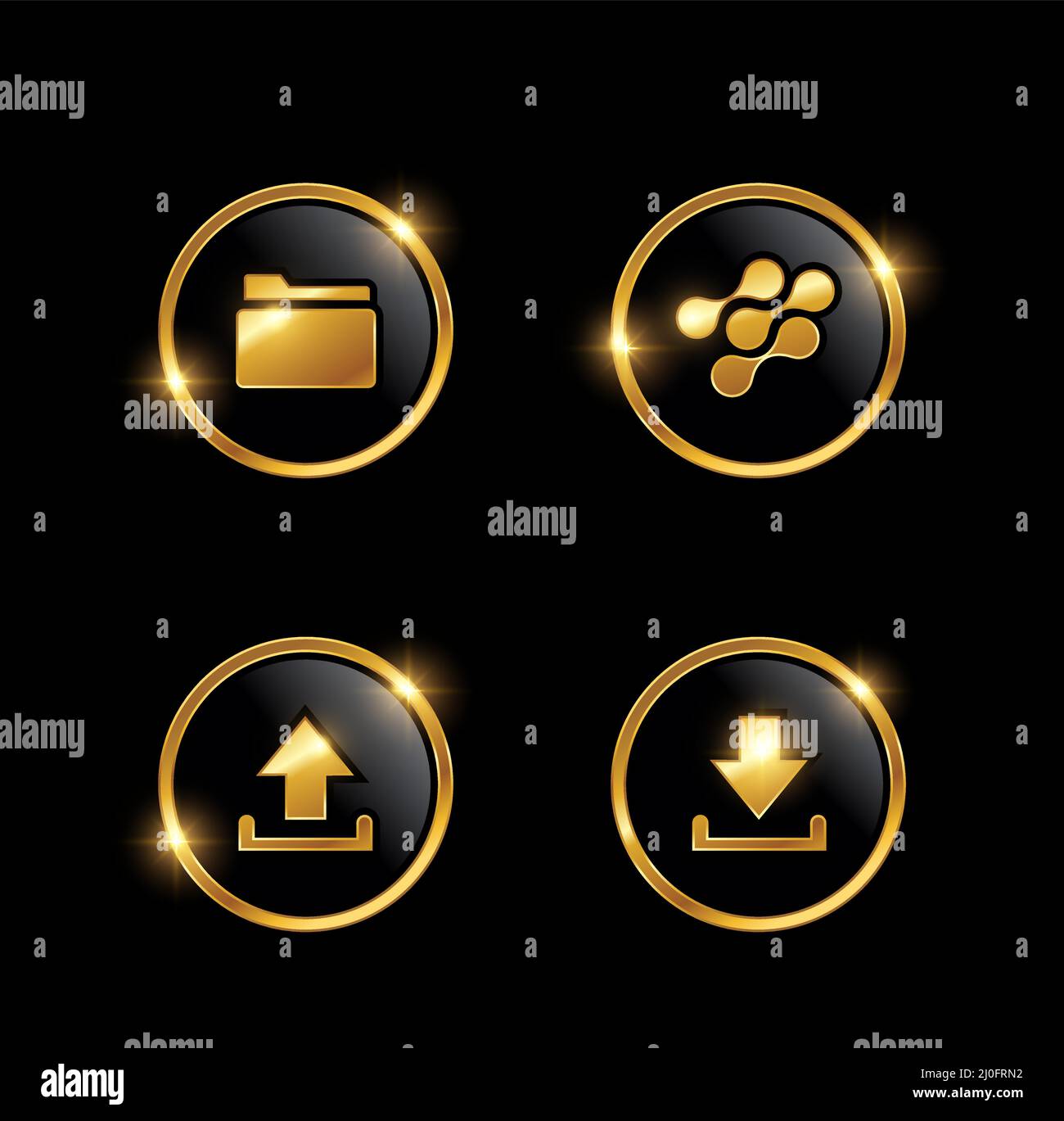 Golden Upload and Download vector Sign Stock Vector Image & Art - Alamy