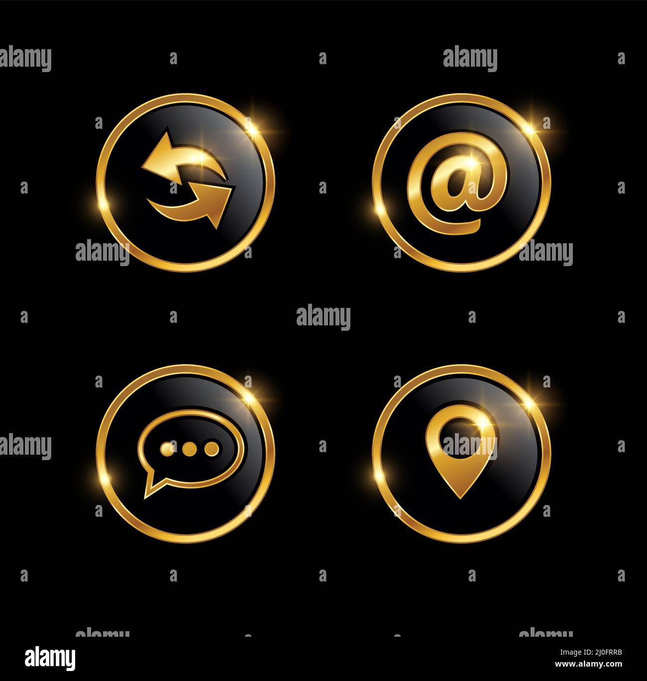A Vector Illustration set of Golden Web Development Icon Set Stock ...