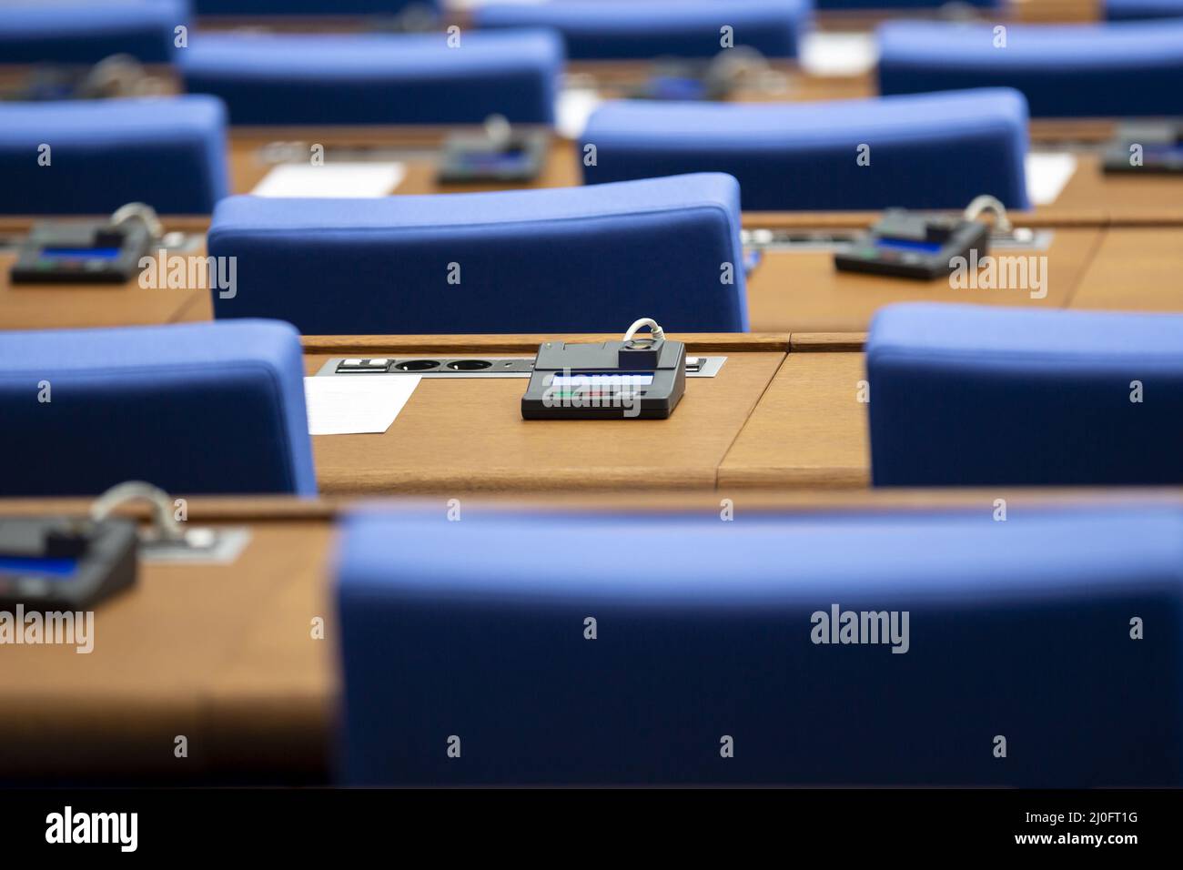 Inside of an empty parliament Stock Photo - Alamy