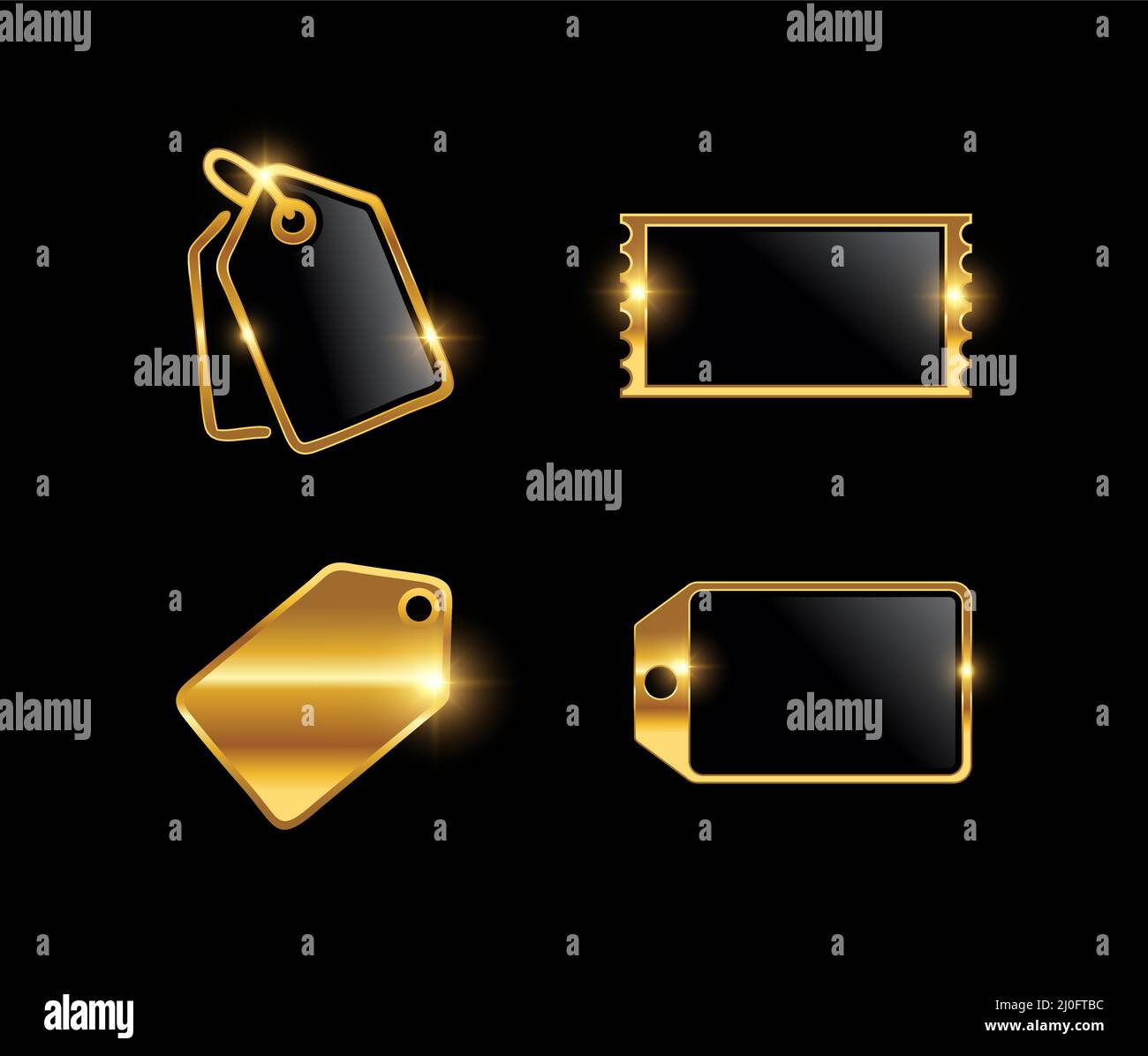 A Luxury Vector Illustration set of Golden Price Tag and discount label ...