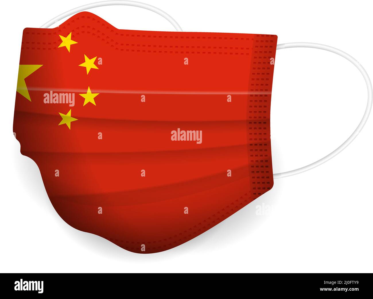 Medical mask China flag on a white background. Vector illustration ...
