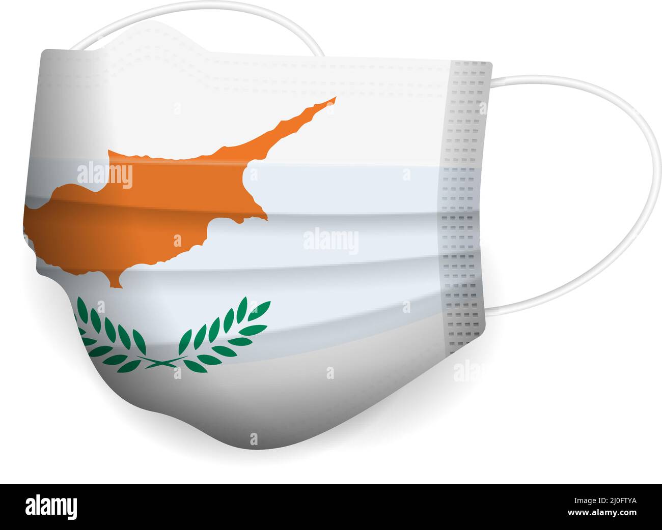 Medical mask Cyprus flag on a white background. Vector illustration ...