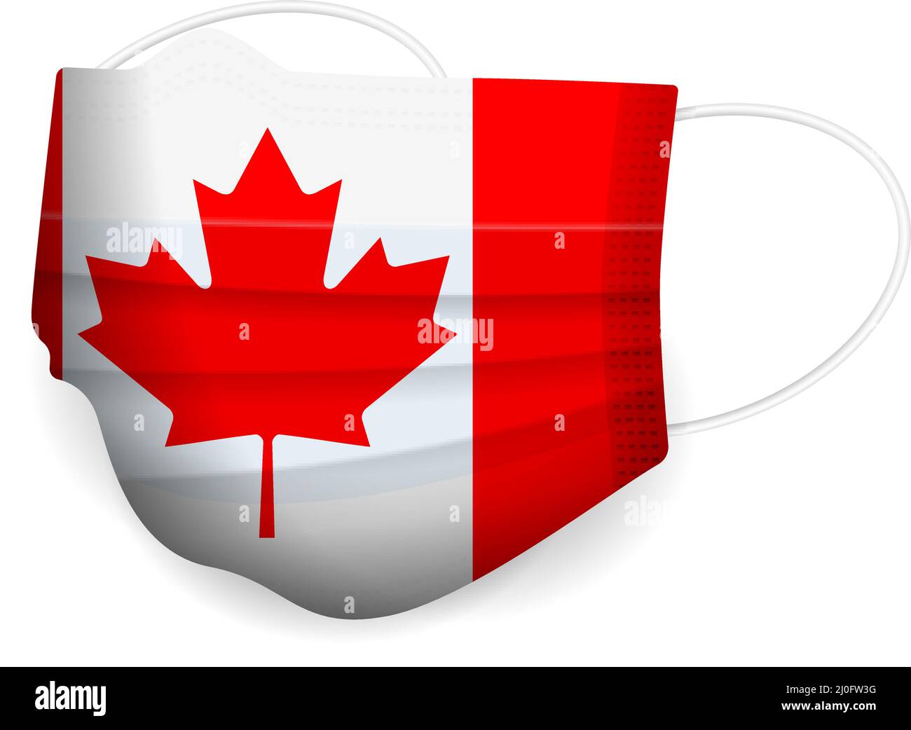 Medical mask Canada flag on a white background. Vector illustration ...