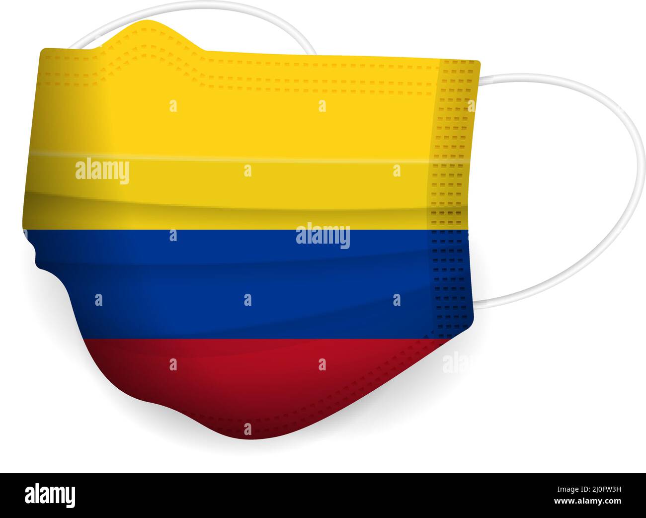 Medical mask Colombia flag on a white background. Vector illustration ...