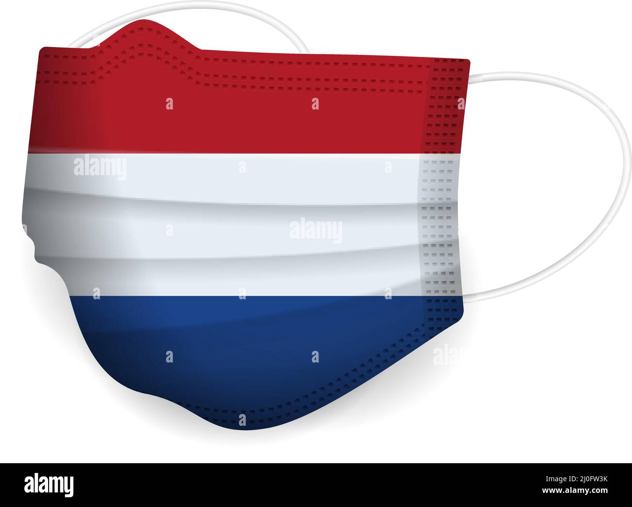 Medical mask Netherlands flag on a white background. Vector ...
