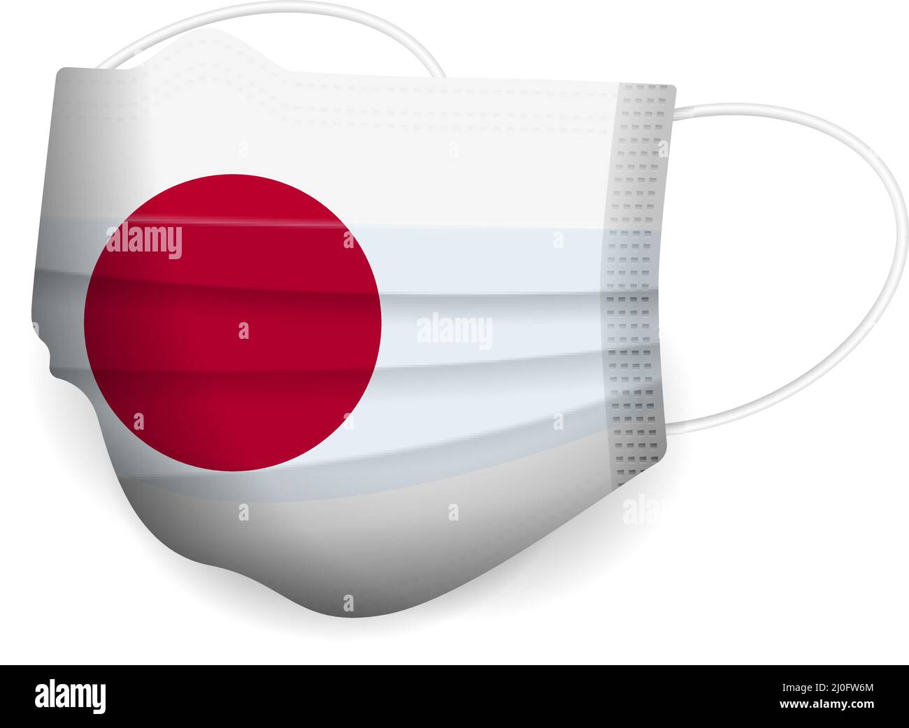 Medical mask Japan flag on a white background. Vector illustration ...