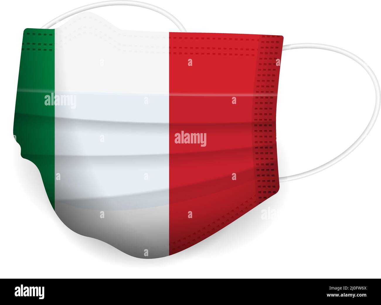 Medical mask Italy flag on a white background. Vector illustration ...