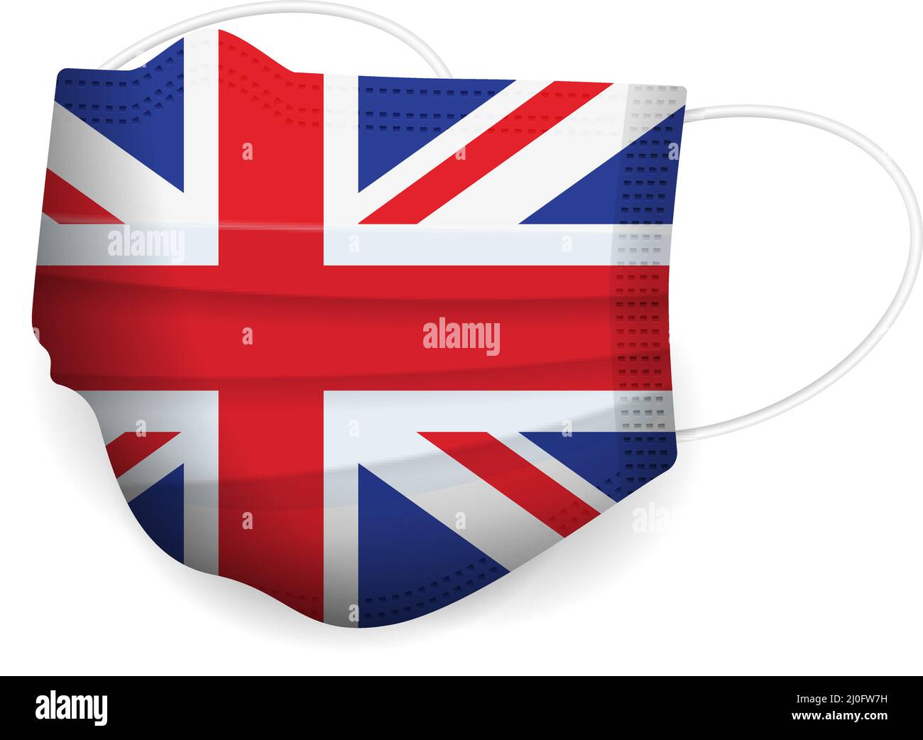 Medical mask UK flag on a white background. Vector illustration Stock ...