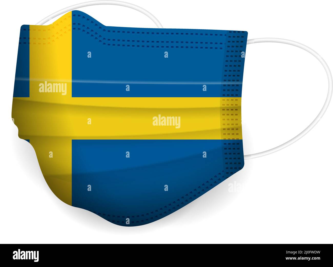 Medical mask Sweden flag on a white background. Vector illustration ...