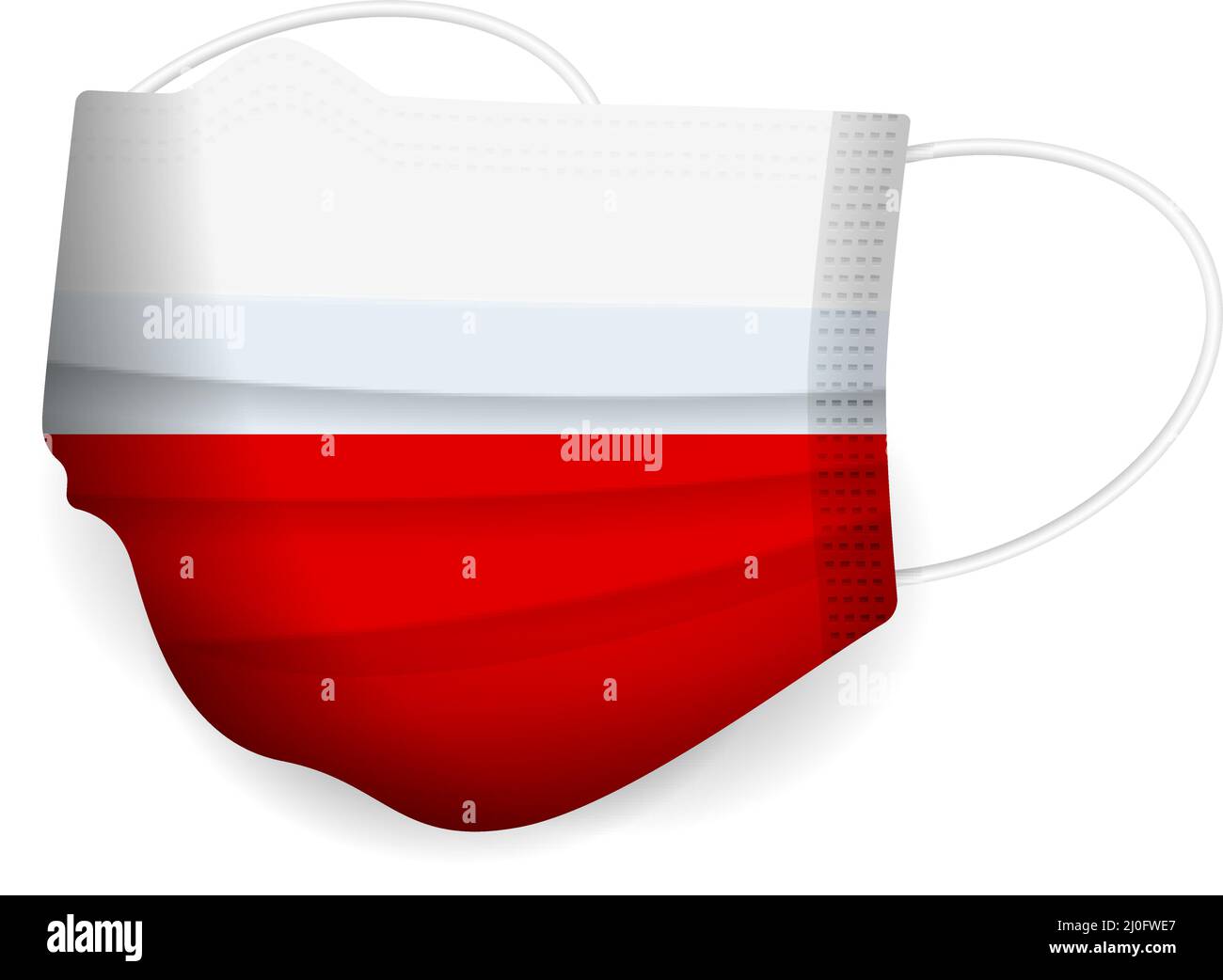 Medical mask Poland flag on a white background. Vector illustration ...