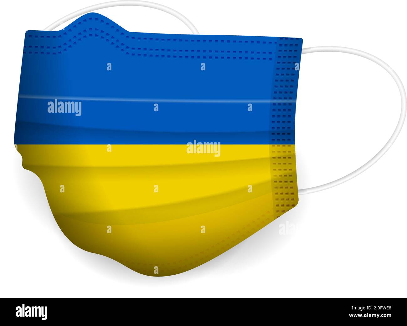 Medical mask Ukraine flag on a white background. Vector illustration ...