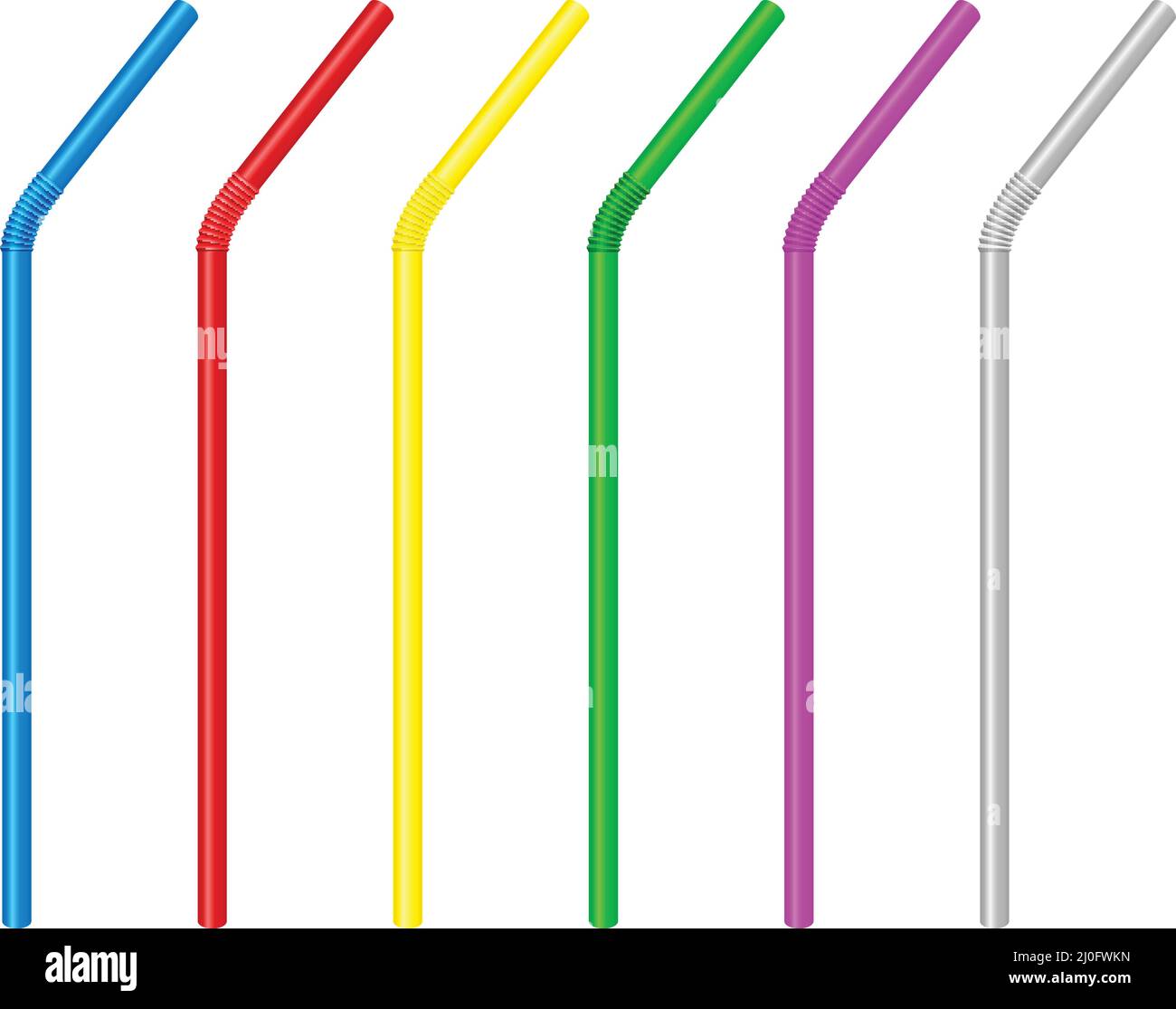 Drinking straw set on a white background. Vector illustration Stock ...
