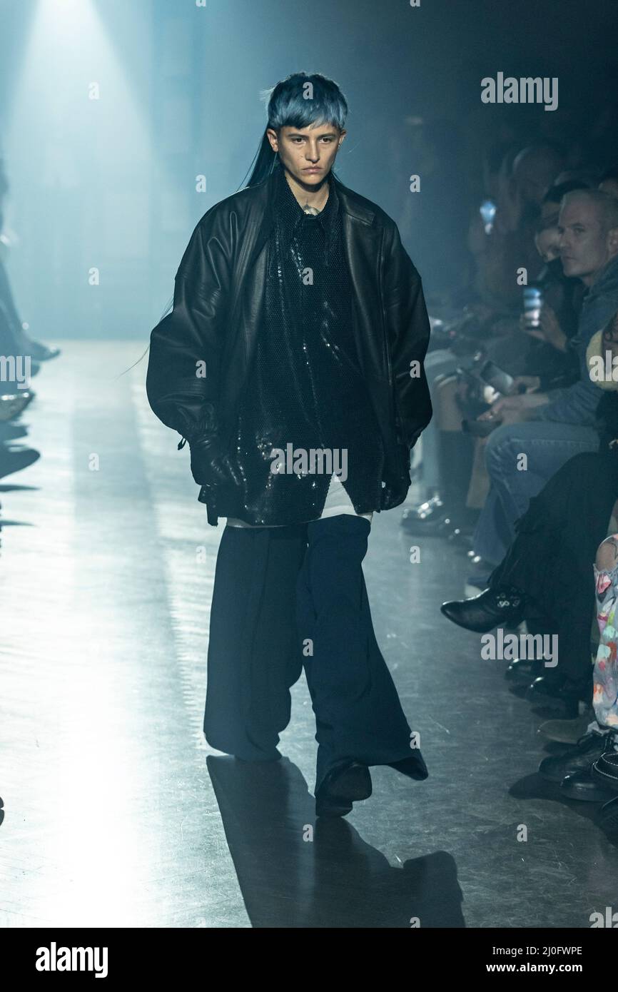 New York, NY - March 18, 2022: Model walks runway for designer Willy ...