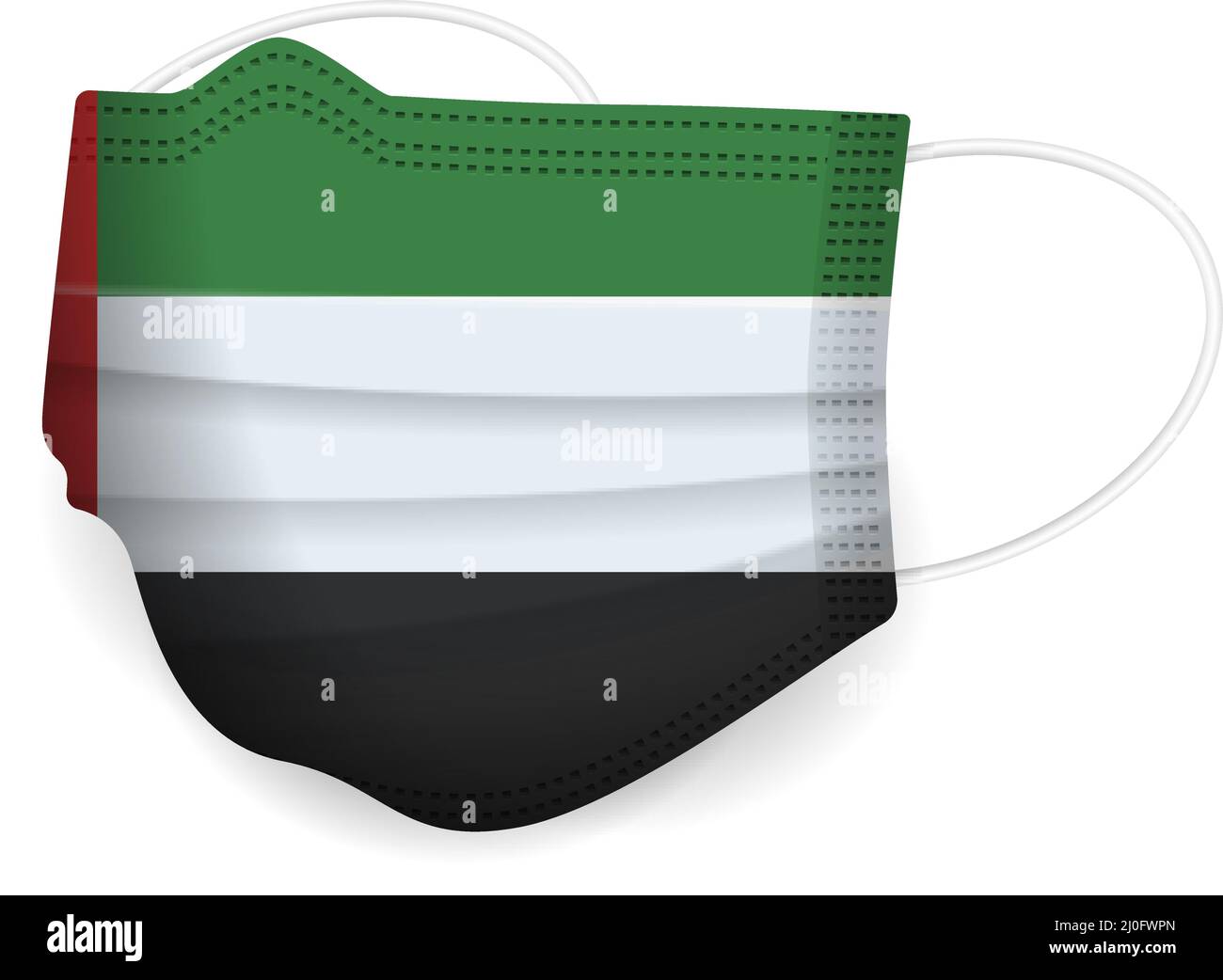 Medical mask UAE flag on a white background. Vector illustration Stock ...