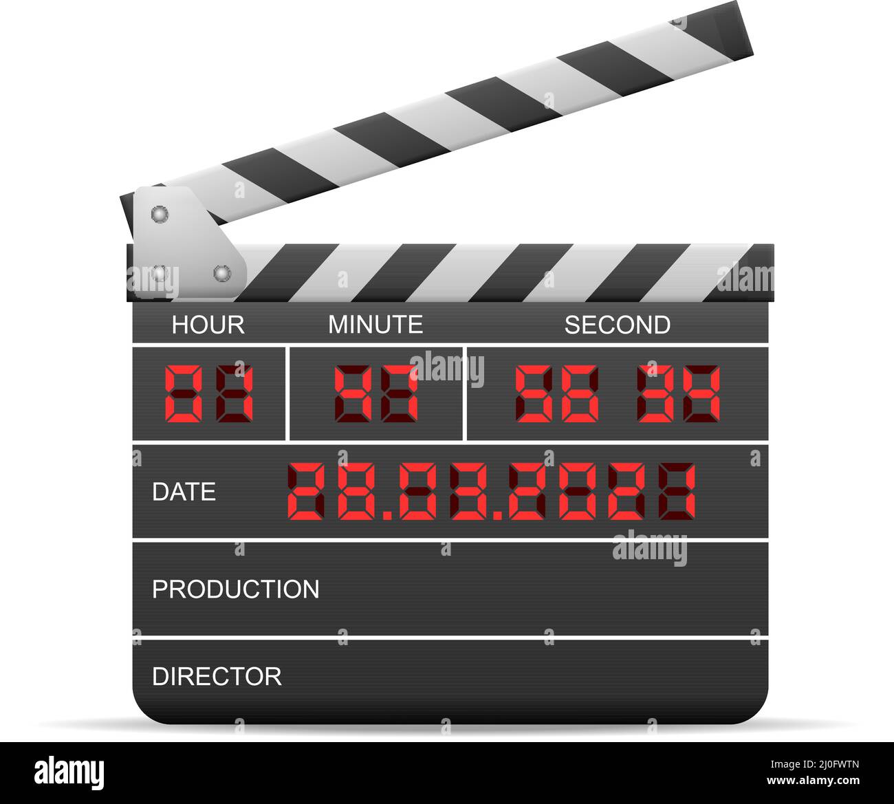 Digital clapperboard on a white background. Vector illustration Stock ...