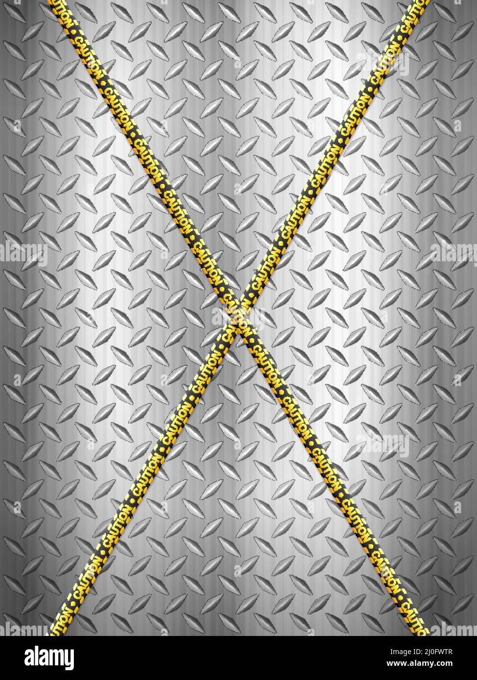 Caution tape on metal background. Vector illustration Stock Vector ...