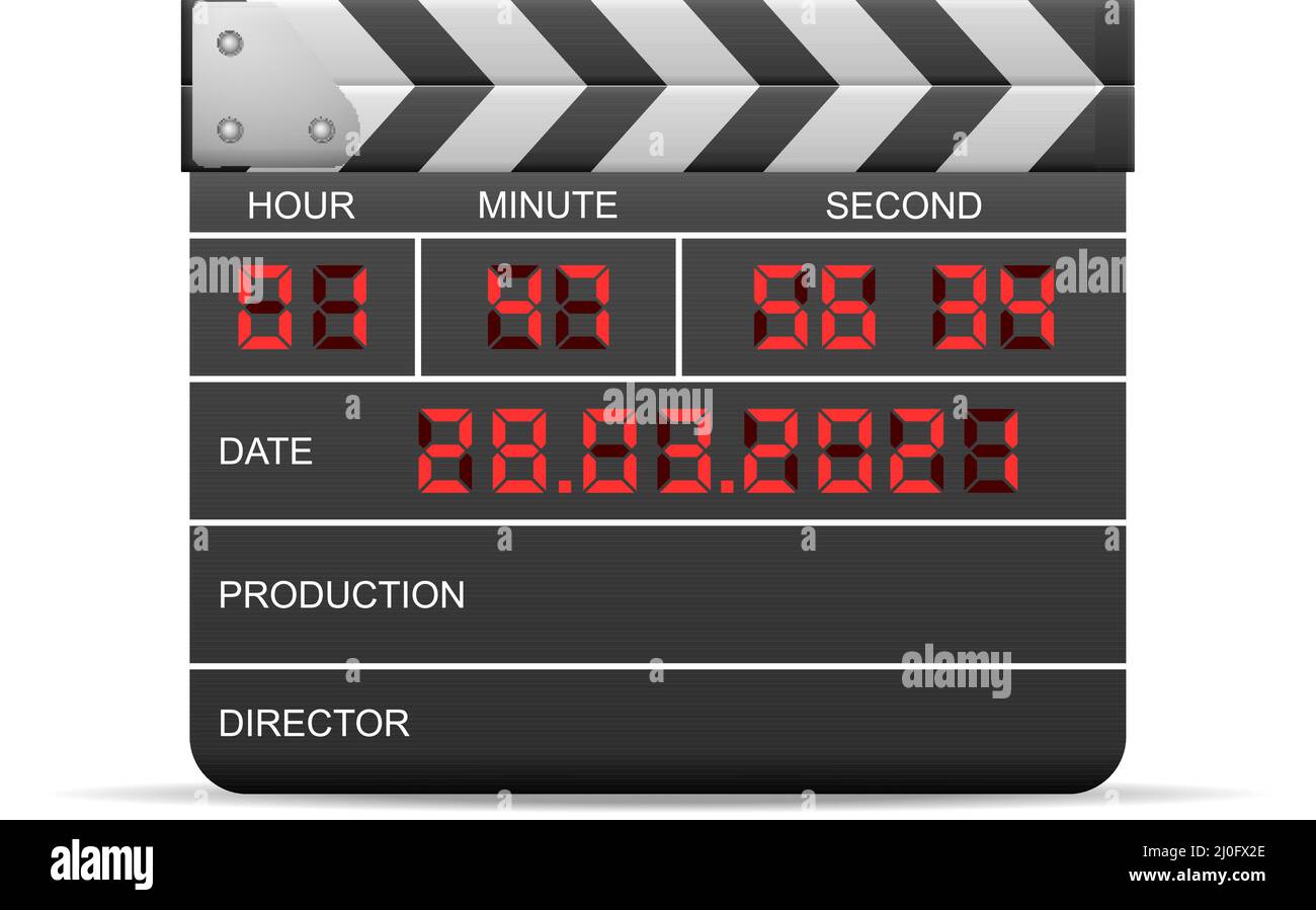 Digital clapperboard on a white background. Vector illustration Stock ...