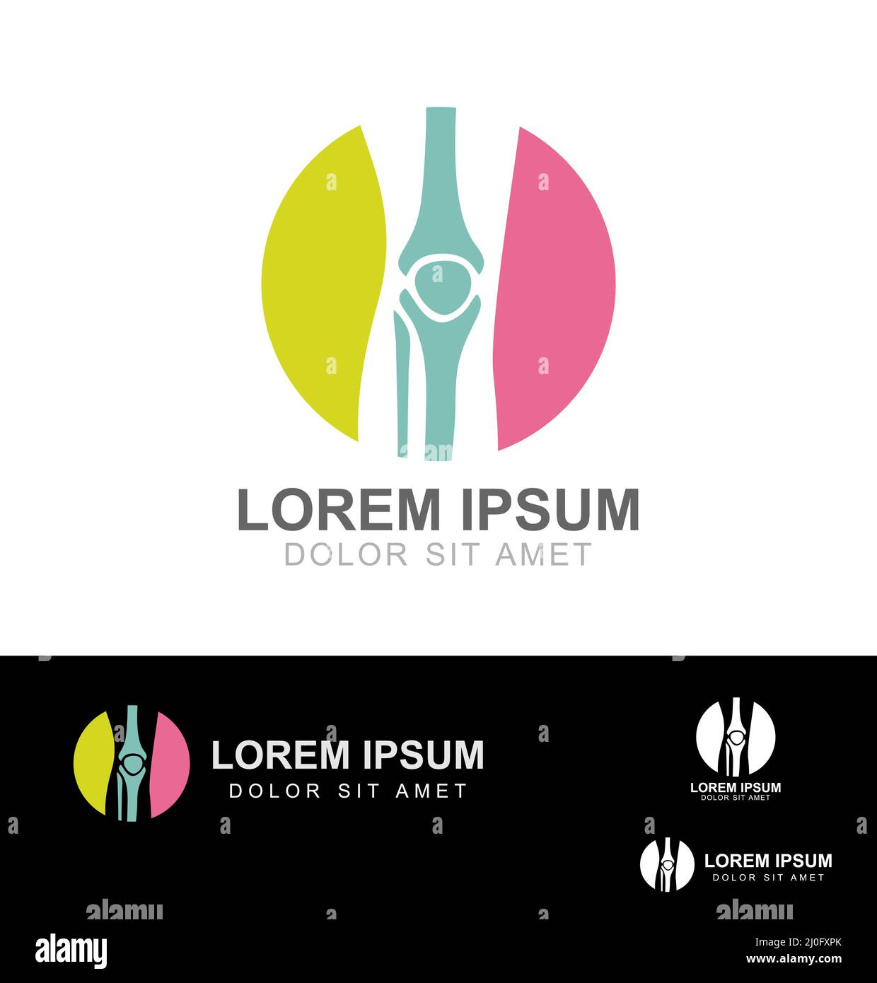 A vector illustration set of Knee Joint Orthopedic Logo Sign Stock ...