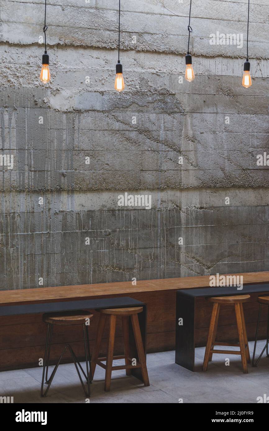 cafe interior Layout in a loft style in dark colors open space interior ...