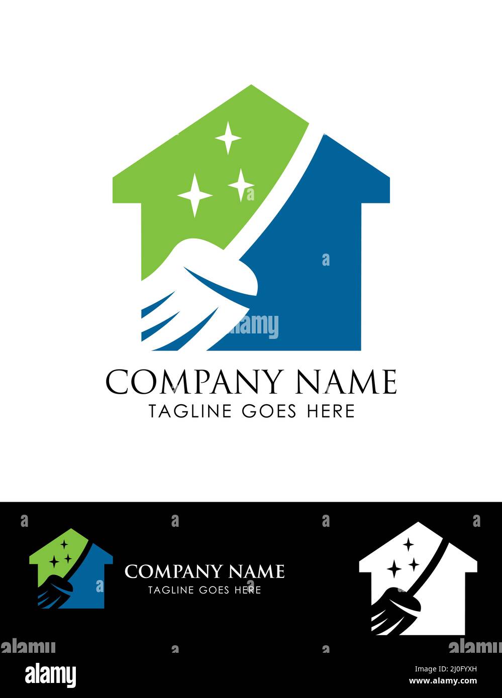 A Vector Illustration set of House Cleaning Logo Sign Stock Vector ...