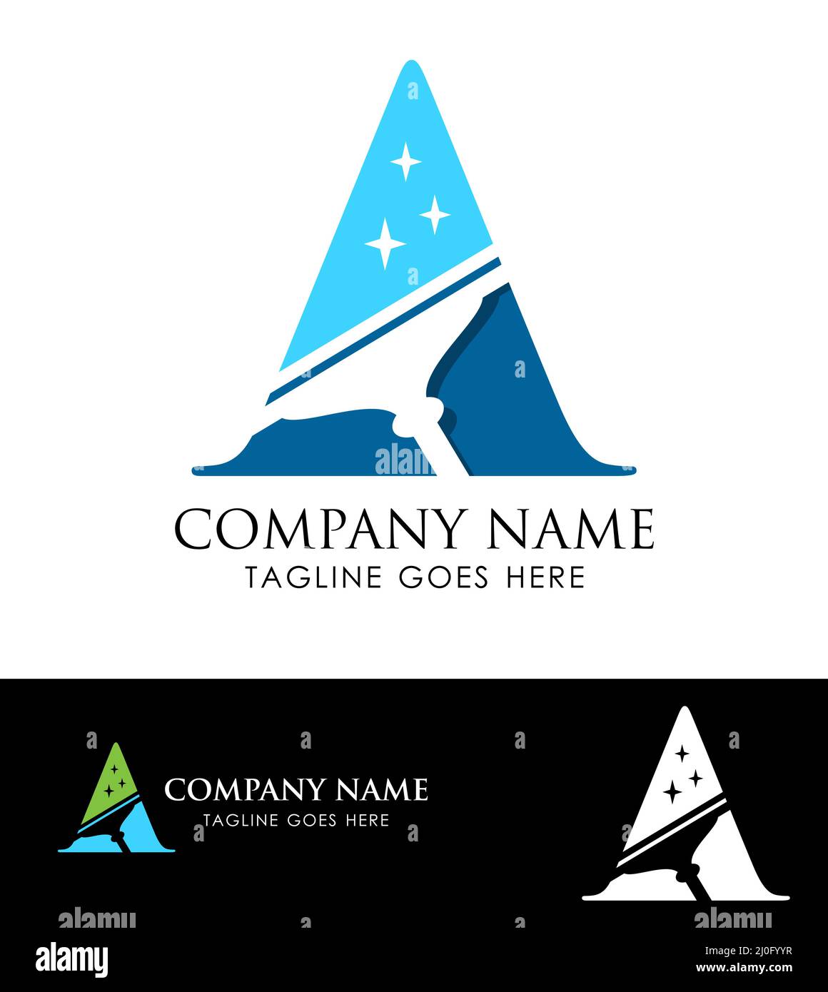 A vector Illustration set of Cleaning Monogram Logo Letter A Stock ...