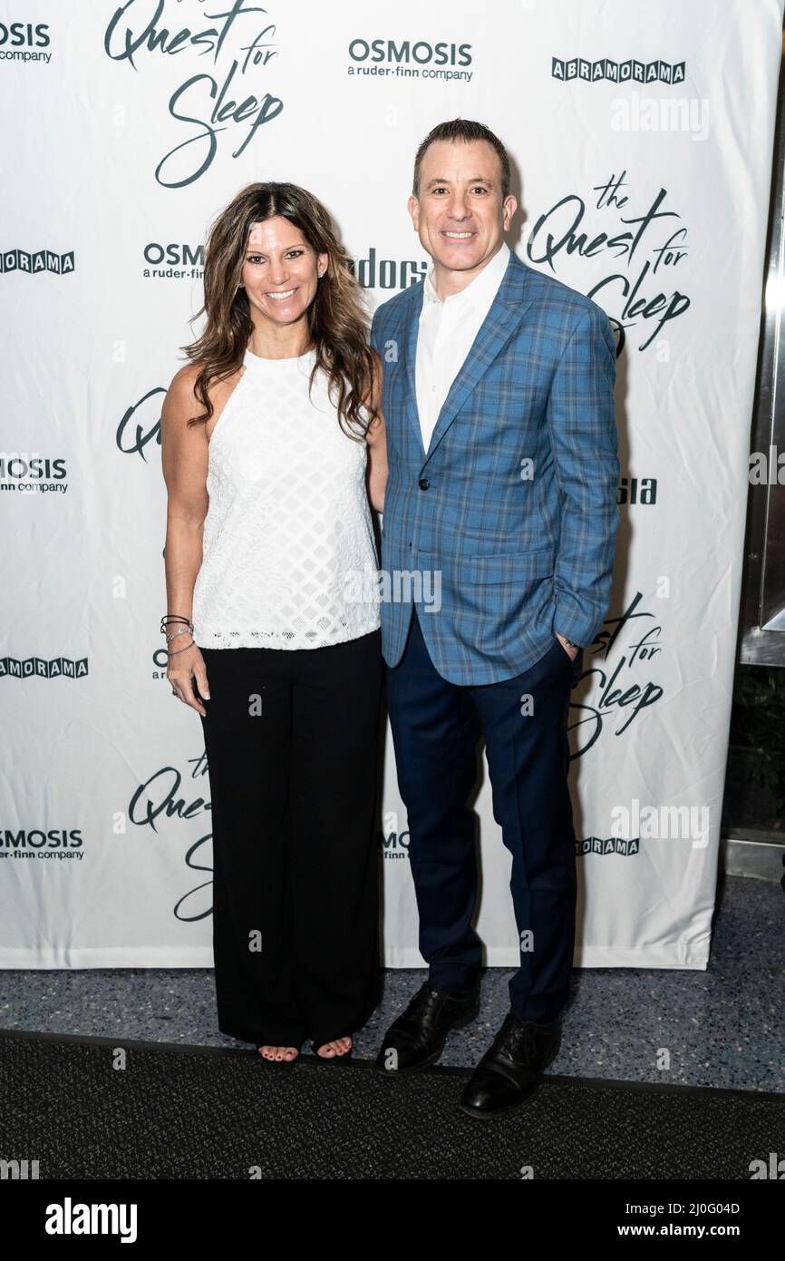 New York, NY - March 18, 2022: Executive producer Michael Moye (R ...