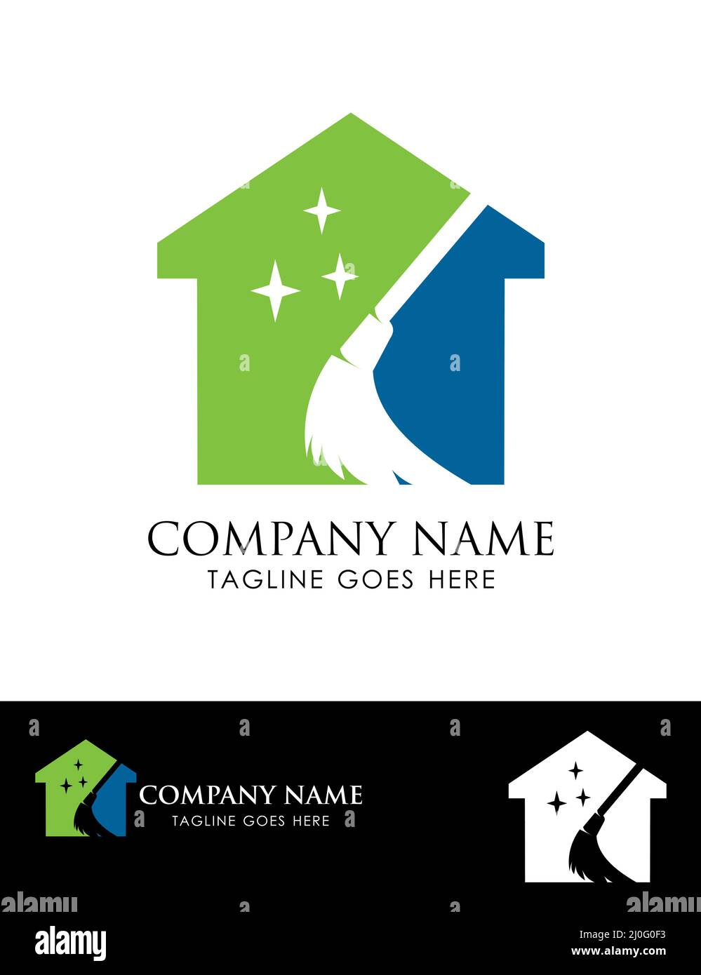 A vector illustration set of House Cleaning Logo Sign Stock Vector ...